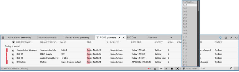 Using the RCA slider | DataMiner Docs