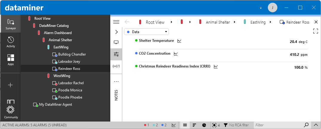 Creating an alarm dashboard for a daily DMS health check | DataMiner Docs